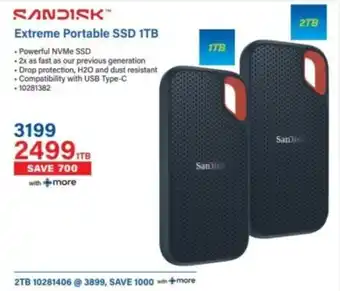 SanDisk Extreme Portable SSD 1TB offer at Incredible Connection