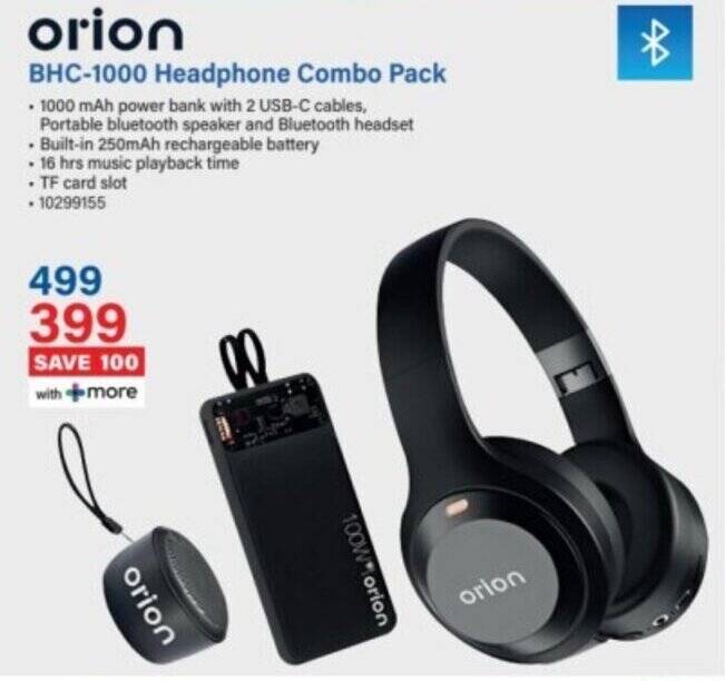 Orion BHC-1000 Headphone Combo Pack offer at Incredible Connection