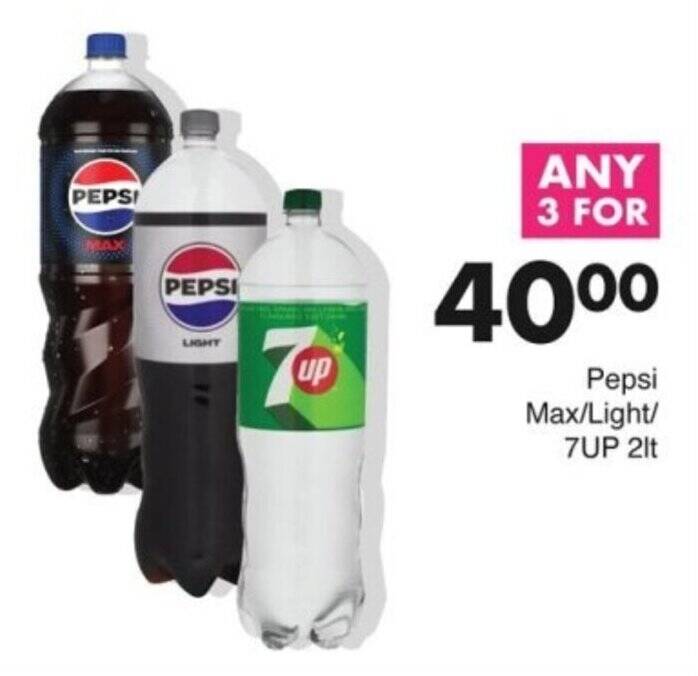 Pepsi Max/ Light/ 7UP 3 x 2 lt offer at Save Hyper