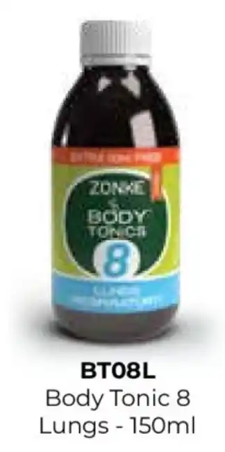 ZONKE Body Tonic 8 Lungs 150 ml offer at Table Charm Direct