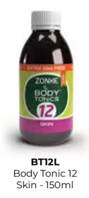 ZONKE Body Tonic 12 Skin 150 ml offer at Table Charm Direct
