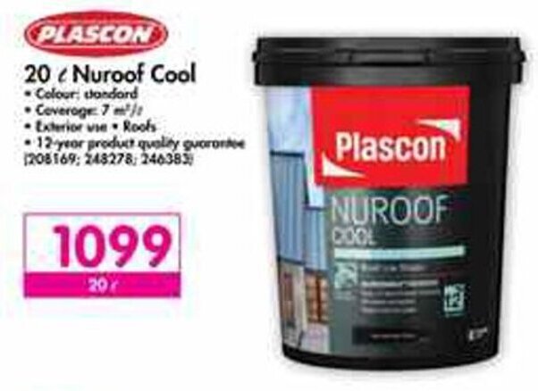 Plascon Nuroof Cool 20L offer at Makro