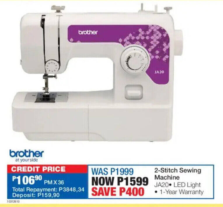 Brother 2-Stitch Sewing Machine offer at OK Furniture