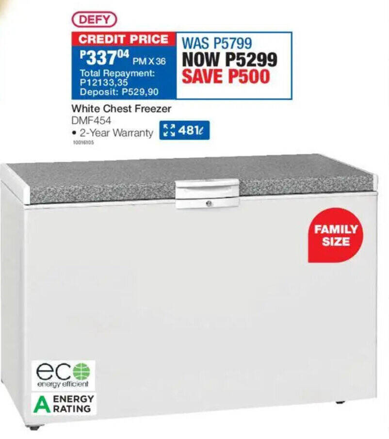 Defy White Chest Freezer offer at OK Furniture R 5 299,00