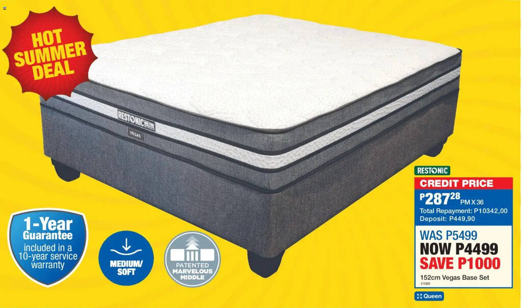 Restonic 152cm Vegas Base Set offer at OK Furniture