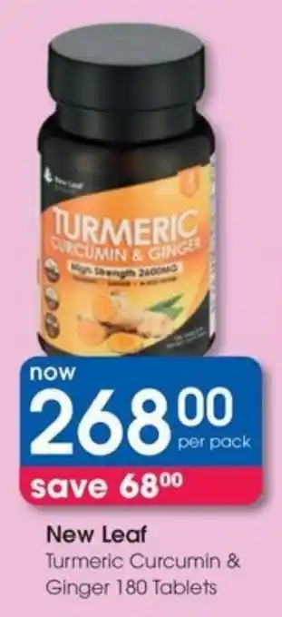 New Leaf Turmeric Curcumin & Ginger Tablets offer at Clicks
