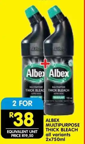 ALBEX MULTIPURPOSE THICK BLEACH offer at Shoprite
