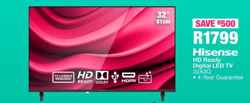 Hisense HD Ready Digital LED TV 32A3Q offer at OK Furniture