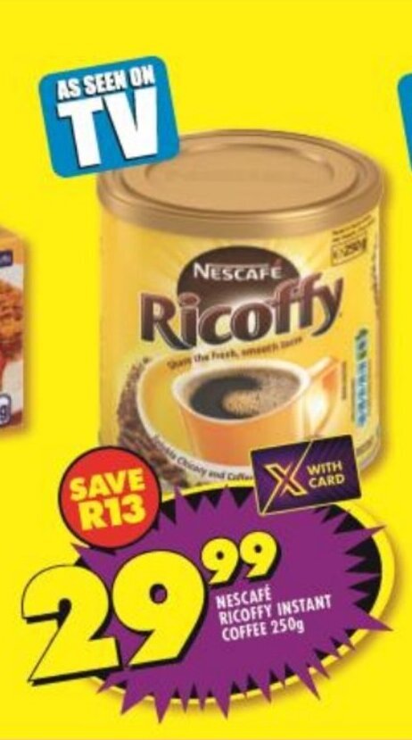 Nescafe Ricoffy Instant Coffee 250g offer at Shoprite