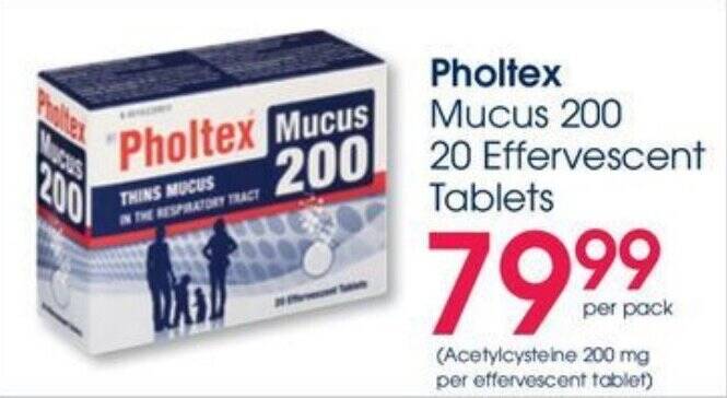 Pholtex Mucus 200 offer at Clicks
