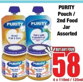 PURITY Pouch / 2nd Food Jar Assorted offer at Boxer