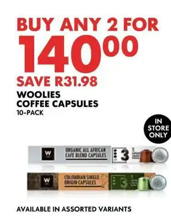 Woolies Coffee Capsules offer at Woolworths