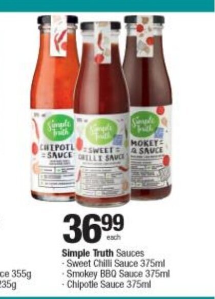 Simple Truth Sauces offer at Checkers