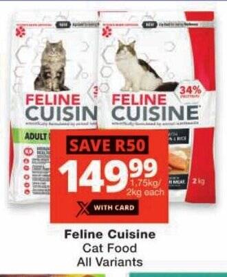 Feline Cuisine Cat Food All Variants offer at Checkers
