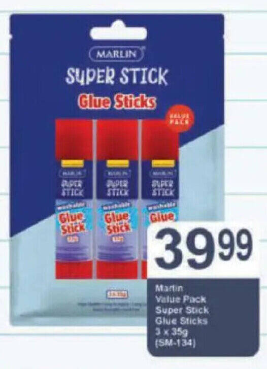 Marlin Value Pack Super Stick Glue Sticks offer at President Hyper