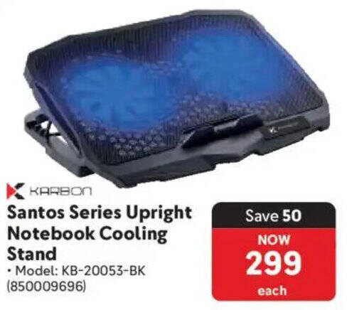 Karbon Santos Series Upright Notebook Cooling Stand offer at Makro