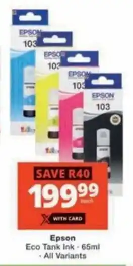 Epson Eco Tank Ink offer at Checkers Hyper