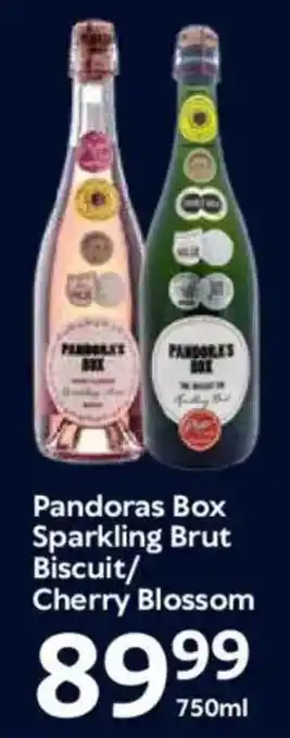 Pandoras Box Sparkling Brut Biscuit/ Cherry Blossom 750 ml offer at ...