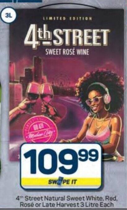 4th Street Natural Sweet White, Red, Rosé or Late Harvest 3 L offer at ...