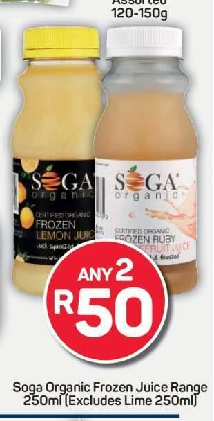 Soga Organic Frozen Juice Range 250ml (Excludes Lime 250ml) offer at ...
