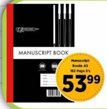 Manuscript Books A5 192 Page 5's offer at Big Save