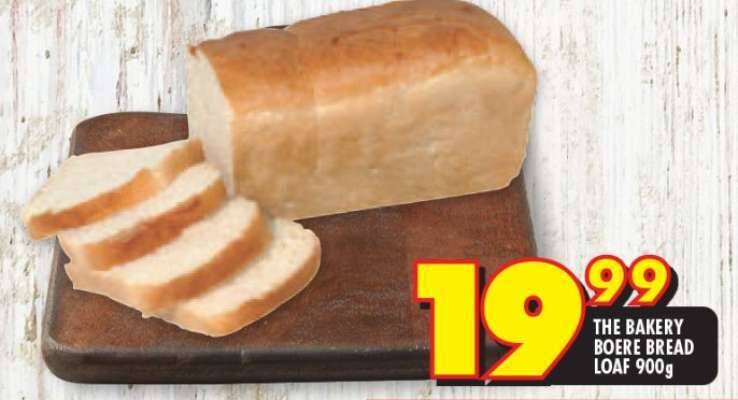 THE BAKERY BOERE BREAD LOAF 900g offer at Shoprite