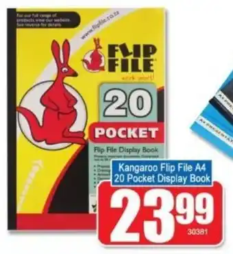 Kangaroo Flip File A4 20 Pocket Display Book offer at A5 Cash & Carry