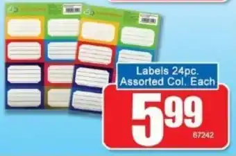 Labels offer at A5 Cash & Carry
