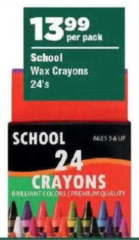 School Wax Crayons 24's offer at OK Grocer
