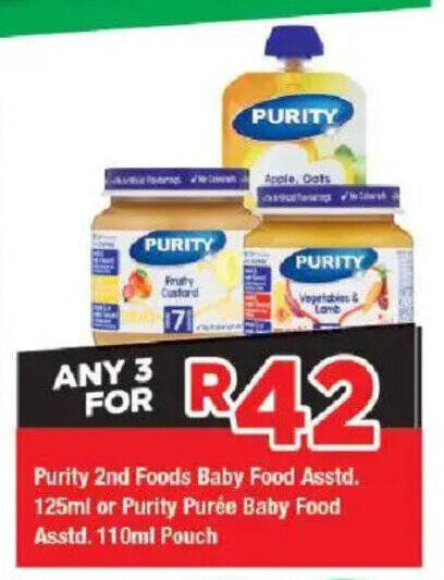 Purity 2nd Foods Baby Food Asstd. or Purity Purée Baby Food Asstd ...
