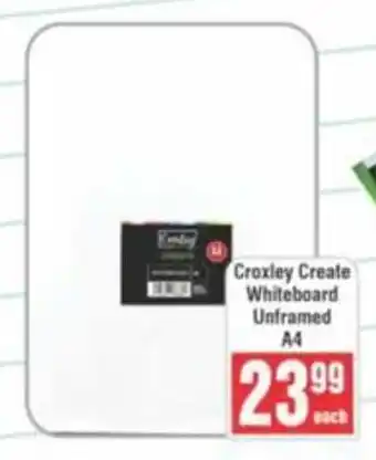 Croxley Create Whiteboard Unframed A4 offer at Frontline