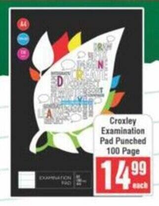 Croxley Examination Pad Punched 100 Page offer at Frontline