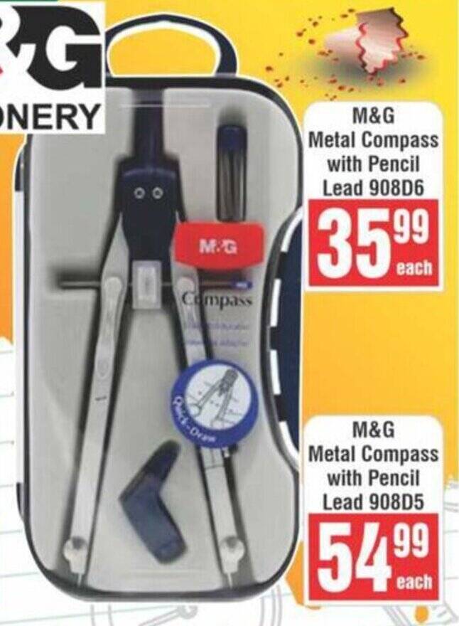 M&G Metal Compass with Pencil Lead offer at Frontline