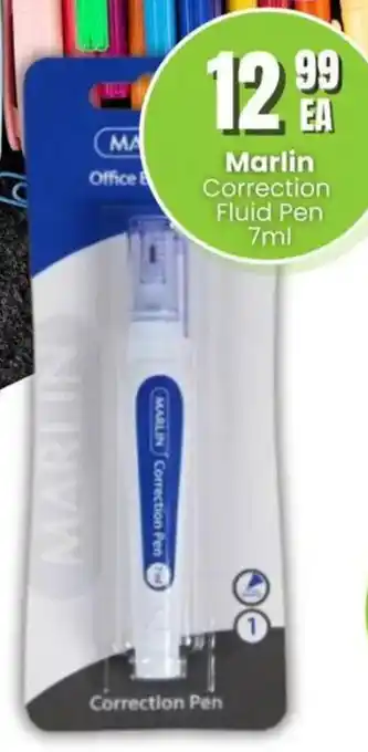Marlin Correction Fluid Pen 7 ml offer at Super Save