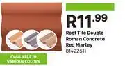 Roof Tile Double Roman Concrete (Red Marley) 81422511 offer at Leroy Merlin