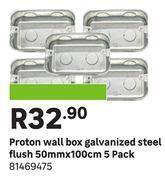 Proton Wall Box Galvanized Steel Flush 50mm x 100cm 5 Pack 81469475 ...