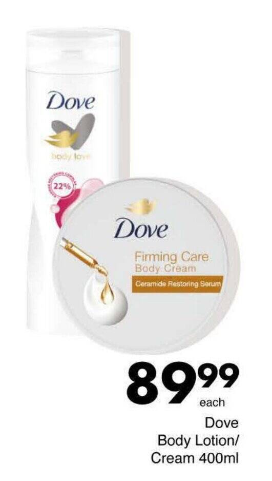Dove Body Lotion/ Cream 400 ml offer at Save