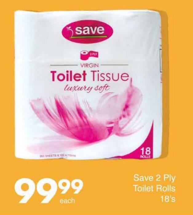 Save 2 Ply Toilet Rolls 18's offer at Save