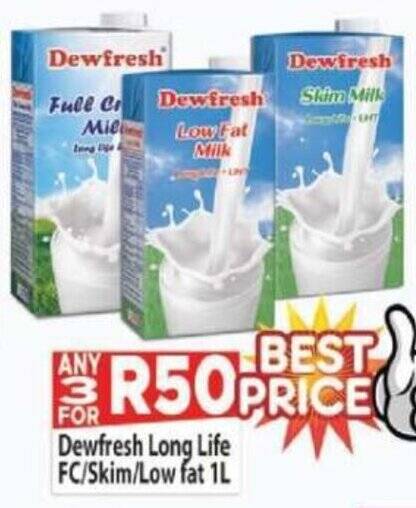 Dewfresh Long Life FC/ Skim/ Low fat offer at Supa Store