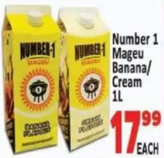 Number 1 Mageu Banana/ Cream offer at Supa Store