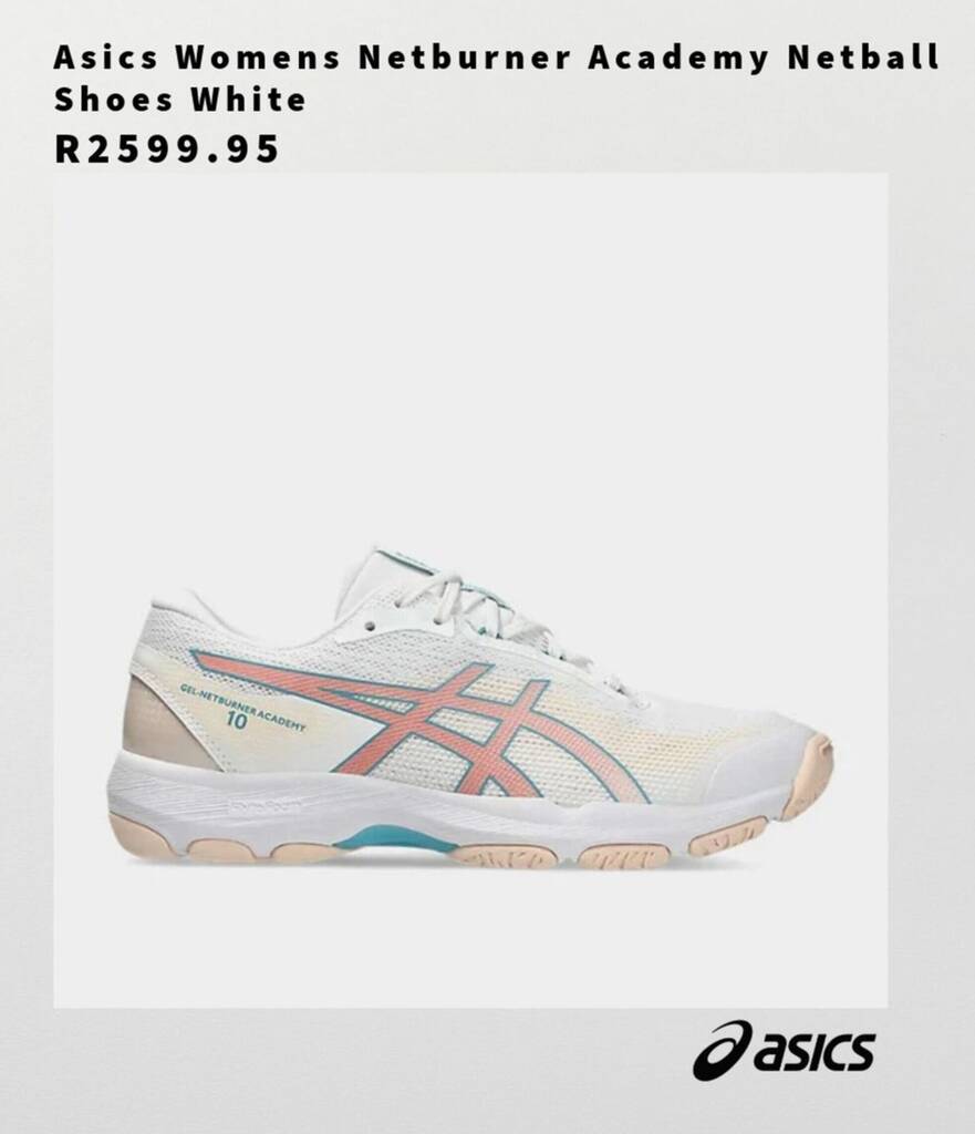 Asics Womens Netburner Academy Netball Shoes White offer at Tekkie Town