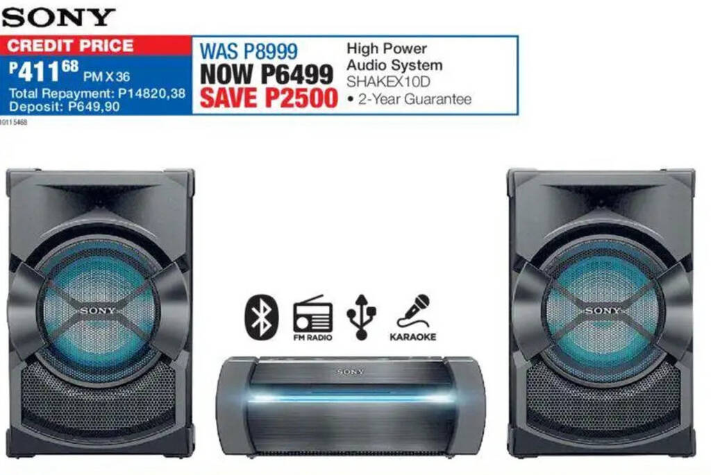 Sony High Power Audio System offer at OK Furniture