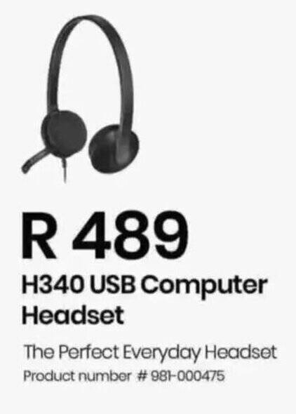 Logitech H340 USB Computer Headset offer at Computer Mania