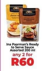 Ina Paarman's Ready to Serve Sauce Assorted 200 ml offer at Food Lover ...