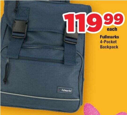 Fullmarks 4-Pocket Backpack offer at OK Foods