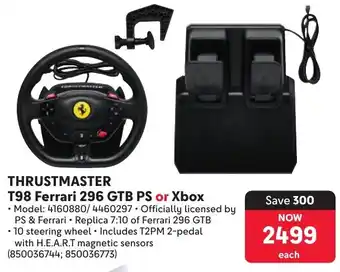 Thrustmaster T98 Ferrari 296 GTB PS or Xbox offer at Makro