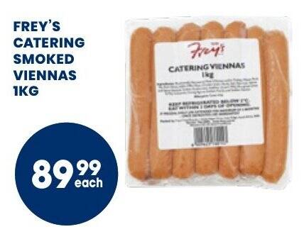 Frey's catering smoked viennas 1 kg offer at Econo Foods
