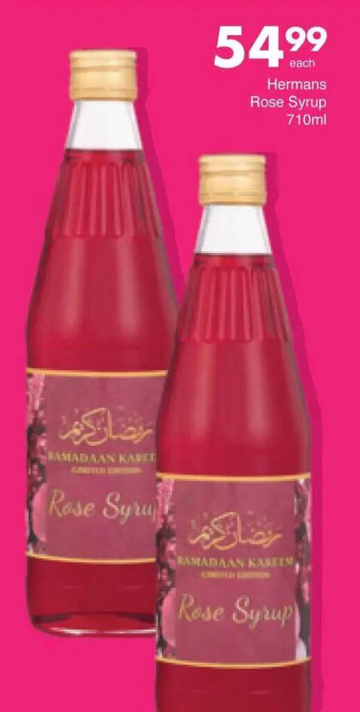 Hermans Rose Syrup 710 ml offer at Save Hyper