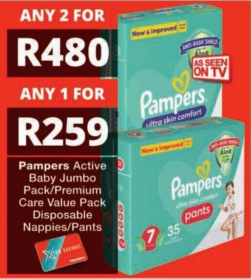 Pampers Active Baby Jumbo Pack/ Premium Care Value Pack Disposable ...