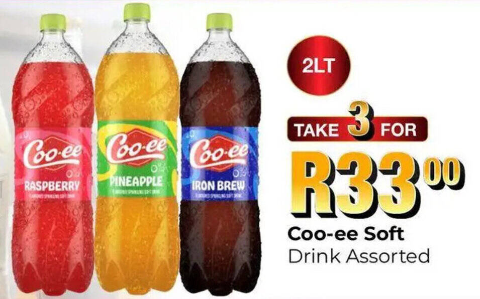 Coo-ee Soft Drink Assorted 3 x 2 lt offer at Take 'n Pay